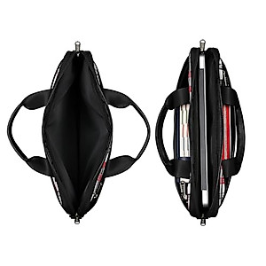 Retro Square Laptop Computer Bag Waterproof Shoulder Messenger Bag 13-15 inch Durable Laptop Tote Bag with Shoulder Strap Handle Lightweight Crossbody Briefcase