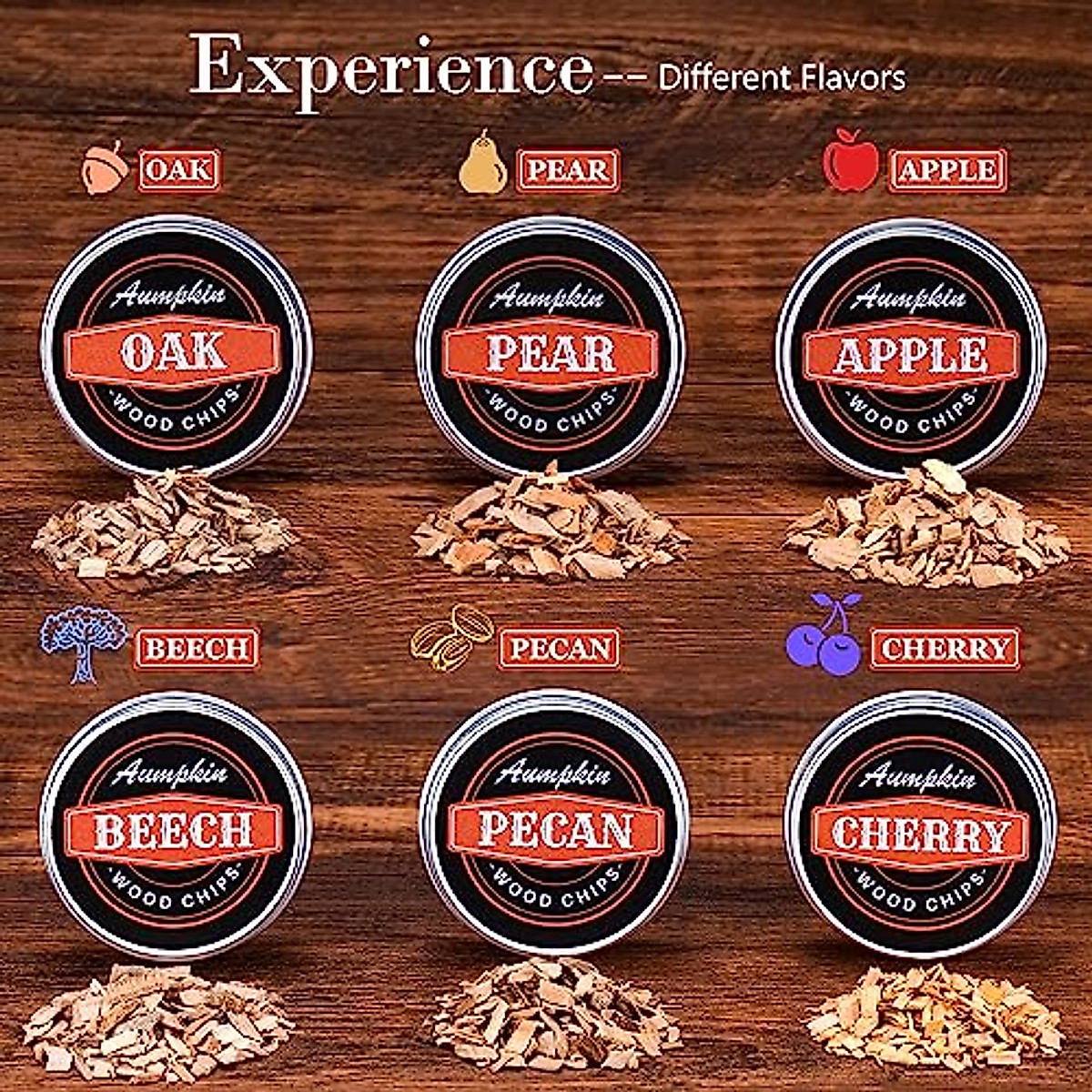 Cocktail Smoker Kit – 6 Flavors Wood Chips – Old Fashioned Kit, Bourbon, Whiskey Smoker Infuser Kit for Old Fashioned Cocktails, Drinks – Bourbon Whiskey Gifts Gifts for Men, Dad