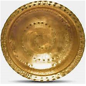 Jewellary hub Traditional Indian Pure Brass Tope | Hammered Patila | Heavy Round Tapeli | Peetal Bhagona Cookware Utensils with Lid (Patila, 02 Liter)