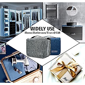 Hanging Toiletry Bag Large Capacity Men and Women Waterproof Travel Cosmetic Bag Bathroom Storage Bag (Grey)