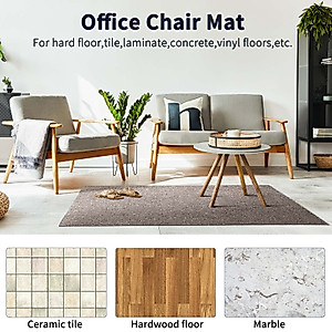 BREENHILL Area Rug 47"x27", Office Chair Mat for Hard FloorsAnti-Slip,Light Brown Low Pile Desk Rug for Rolling Chair,Floor Protectors for Chairs