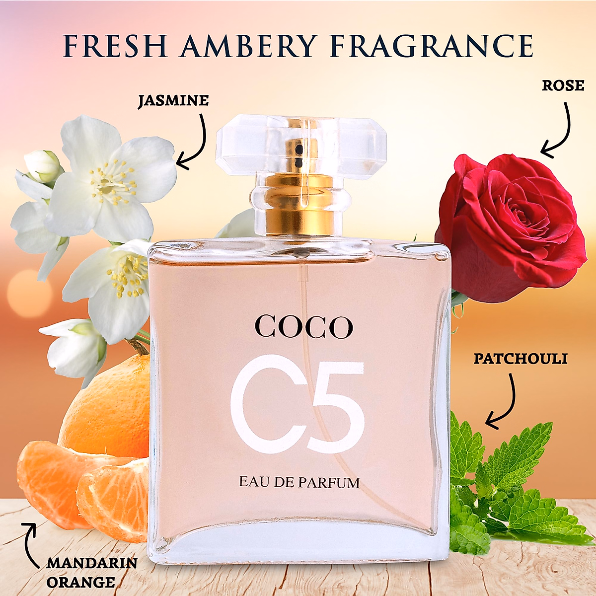Coco C5 for Women Eau De Parfum - Pure Femininity in a Bottle - Delicate Floral Scents of Jasmine and May Rose - A Fragrance That Will Get You Noticed - Cruelty-Free Perfume Precious Gift for Women