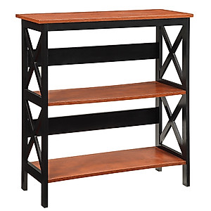Convenience Concepts Oxford 3 Tier Bookcase, Cherry / Black