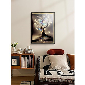 AIBOERL Diamond Art Kits for Adults,Glitter Tree 5D Diamond Painting Kits for Adults,Diamond Painting Diamond Art with Full Drill Diamond Dots DIY Gem Crafts Kits for Home Decor Gift-12x16in