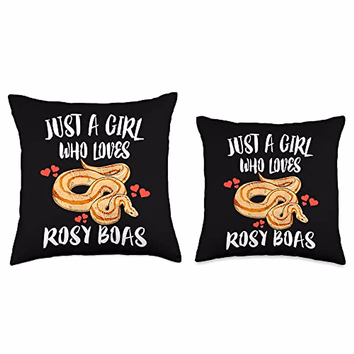 Rosy Boas Snake Pet Just A Girl Who Loves Throw Pillow, 16x16, Multicolor