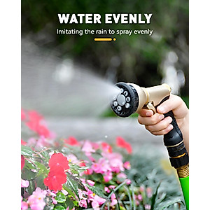 RAINPOINT Garden Hose Nozzle, 100% Zinc Alloy Hose Sprayer Nozzle with 9 Spray Patterns, High Pressure Water Hose Nozzle Heavy Duty Hand Sprayer, Watering Plants and Lawn, Car Washing, Pet Showering