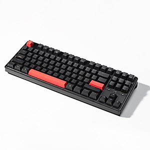 Keychron C3 Pro QMK/VIA Custom Gaming Keyboard, Programmable 87 Keys Compact TKL Layout Gasket Mount, Red LED Backlight Wired Mechanical Keyboard with Red Switches for Mac/Windows/Linux