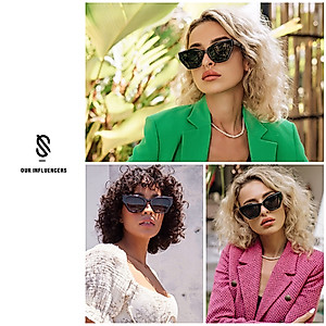 SOJOS Square Cat Eye Polarized Sunglasses for Women Retro Classic Vintage Trendy Cateye Shades Sunnies Gafas de sole SJ2235 Tortoise