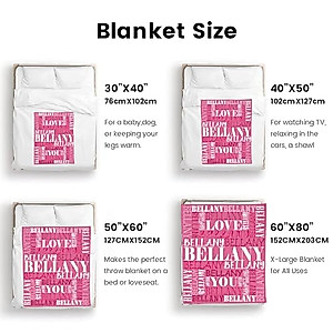 Personalized Name Blanket for Kids Boys Girls Children Custom Baby Blanket with Multiple Fonts for Bed Couch Room Soft Throw Blanket Gifts for Christmas Halloween Birthday Anniversary(Pink)