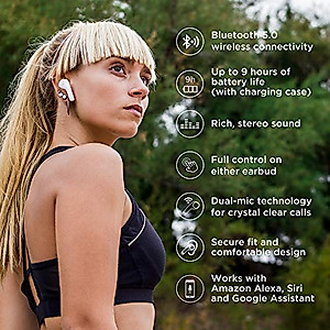 Motorola VerveBuds 500 True Wireless in-Ear Headphones - Cordless Earbuds with Microphone - Use as a Mono Bluetooth 5.0 Headset - Stereo Sound, Dual Mic, 9 Hours Playtime - Voice Assistant Compatible