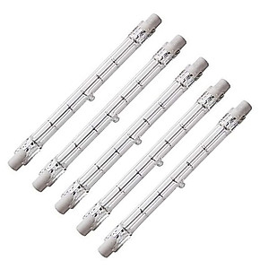 CTKcom 500-Watt 4.7-Inch J Type T3 Halogen Bulbs(5 pack) - 118mm Double Ended 500 Watt 120 Volts T3 Halogen Bulbs R7S Double Ended Filament Flood Lights Quartz Tube Lamps 120V