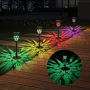 Tomshine Solar Pathway Lights, 6 Pack Solar Lights Outdoor Solar Powered Pathway Lights, LED Solar Landscape Lights Waterproof Garden Lights for Walkway Path Yard Lawn