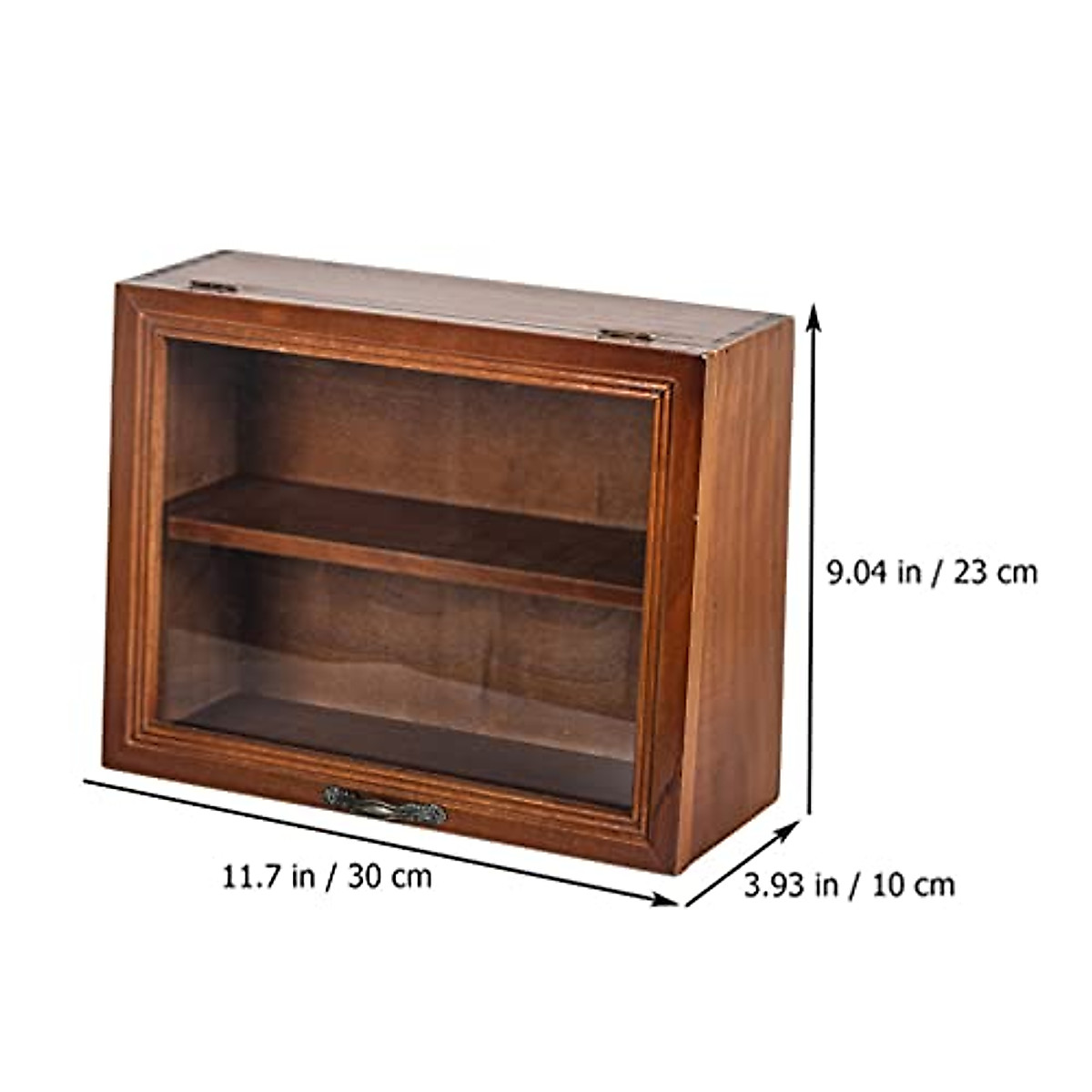 QJZZO Desktop Collectible Display Shelves Case Shadow Box Rustic Wood Kitchen Coffee Mug Cup Display Rack Storage Shelf