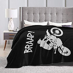 Dirt Bike - Motocross Fleece Blanket Throw Lightweight Blanket Super Soft Cozy Bed Warm Blanket for Living Room/Bedroom All Season (Dirt Bike - Motocross, 80" × 60")
