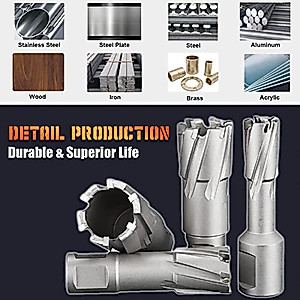 SagaSave 20MM x 35MM High Speed Steel Cyclone Annular Cutter，Metal Hole Cutter for Stainless Steel, Metal, Iron, Steel, Brass,Wood 1PCS