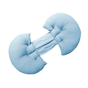 Pregnancy Pillow for Side Sleeper, Double Wedge Maternity Pillow, Belly Support Pillow, Removable Pillowcase Cotton Cover, Side Sleeping Pillow, Waist, Back Support, Gift (Blue)