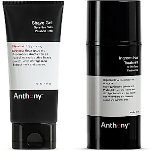 Anthony Ingrown Hair Treatment, 3 Fl Oz, and Anthony Shave Gel, 6 Fl Oz