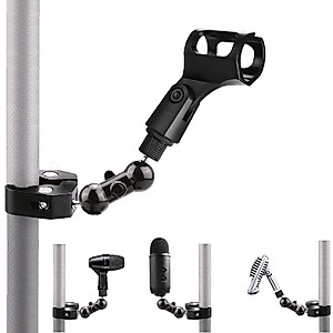 Microphone Clip, Mic Clamp Mount Holder compatible with Shure sm58 sm48 sm81 sm57 Mic, MV5,MV51,PGA52,Sennheiser E835,E945 E935,Nady DM-80 DM-70 Drum,Blue Yeti USB S X Nano microphones