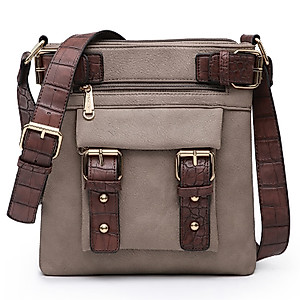 Dasein Top Belted Crossbody Bags for Women Soft Leather Messenger Bag Shoulder Bag Travel Purse