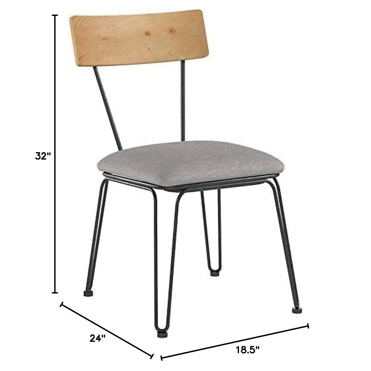 Christopher Knight Home Orval Metal Chairs with Cushions, 2-Pcs Set, Black / Grey