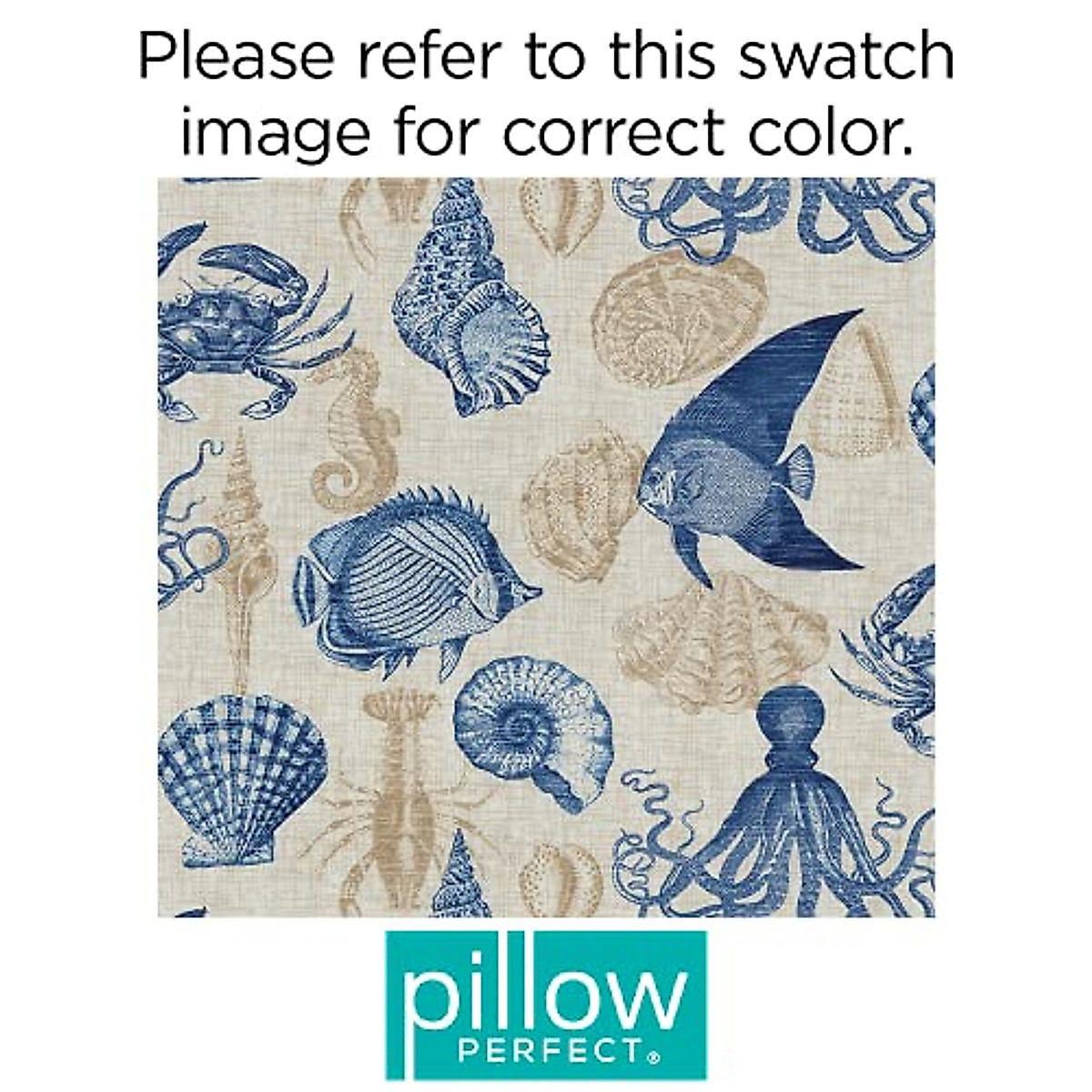 Pillow Perfect Outdoor Sea Life Marine Rectangular Throw Pillow, Set of 2,Blue,11.5" x 18.5"