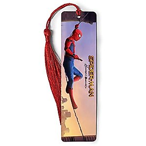 Bookmarks Metal Ruler Spider-Man Bookography Homecoming Measure Tassels Bookworm for Lovers Bibliophile Bookmark Markers Notebook Book Gift Reading