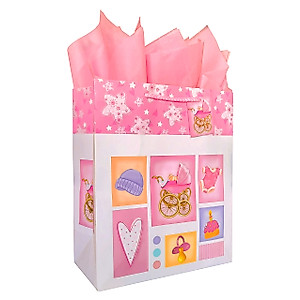 BagLove - Premium (2 Pack) Baby Girl Gift Bags with Tissue Paper - Large Gift Bags Perfect for Baby Showers, New Moms, Birthdays, Gender Reveals and More