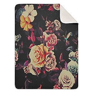 Kigai Floral Bird Pattern Baby Blanket for Boys Girls, Swaddle Blankets Soft Cozy Nursery Receiving Blankets Travel Blanket Throw Blankets for Toddler Newborn, 30 x 40 Inch