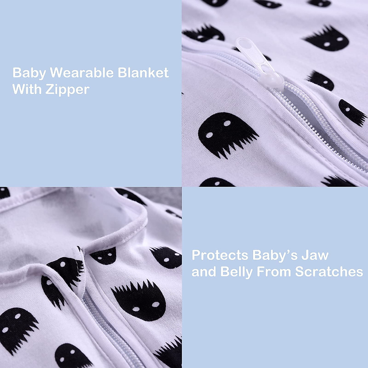 Dsarewor 100% Cotton Soft&Light Sleeveless Sleep Bag Wearable Blanket for Baby Boys and Girls 6-12 Months (color-33-3), (TJG0917)