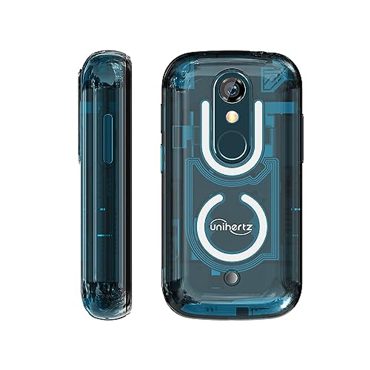 Unihertz Jelly Star, The World's Smallest 4G Android 13 Smartphone Transparent Design LED Light NFC OTG, Blue (Support T-Mobile & Verizon only)