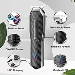 HARUE Hair Clippers for Men, Professional Electric Hair Trimmer Barber Hair Clipper Rechargeable Hair Cutting Machine Haircut Men Cordless Hair Cutter Corded