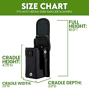 e-Holster Barcode Scanner Holster (Medium) | Ballistic Nylon Carrying Case Pouch for Pistol-Grip Mobile Computers | Belt Clip, Belt Loop, Shoulder Strap | Fits Zebra Scanner MC3300/3200/3100/3000