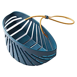 SDUSEIO Kitchen Sink Shelf Soap Sponge Drain Rack Holder Hanging Basket Storage Kitchen Organizer Sink Accessories Sink Caddy for Kitchen Bathroom, (Blue）