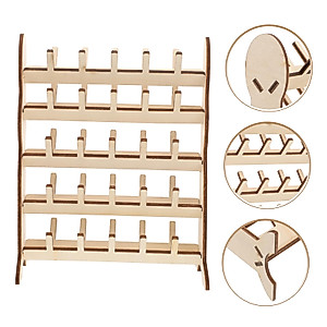 IWOWHERO Spool Stand Show Rack Dreadlock Accessories Embroidery Thread Organizer Embroidery Thread Holder Spool Storage Stand Storage Stand for Spool Thread Storage Household Wooden Thread