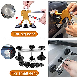 YOOHE Paintless Dent Repair Kit - Car Dent Puller Kit with Adjustable Golden Dent Lifter Puller and Bridge Dent Puller for Car Body Hail Dent Removal Dent Remover Automobile Body Repair