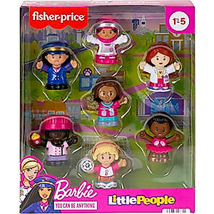Fisher-Price Little People Barbie Toddler Toys, You Can Be Anything Figure Pack, 7 Characters for Pretend Play Ages 18+ Months