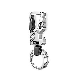 Yonput 1 PC Heavy Duty Key Chain with 2 Key Rings Bottle Opener Keychain Key Chains for Carabiner for Men and Women (Silver)