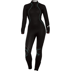 BARE 5MM Women's Nixie Ultra Full Wetsuit | Great for Scuba Diving | Comfortable Full Stretch Neoprene | Long Sleeve | Unique Omnired Material Woven into Fabric for Added Warmth | Black 06