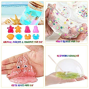 Slime Supplies Kit, 135 Pack Slime Making Kit 30 Crystal Slime, Glitter Jars, Charms, Sugar Paper, Foam Beads, Fishbowl Beads, Toy Cups, Slices, Air Dry Clay and Tools for Kids Girls by WINLIP