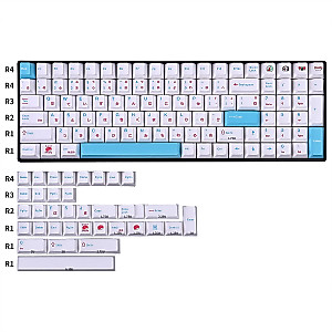 PBT White Japanese Keycaps 135 Keys Dye Cherry Profile with Key Puller Suitable for 104/87/84/61 60% MX Cherry Gateron Gaming Keyboard（135 Keycaps）