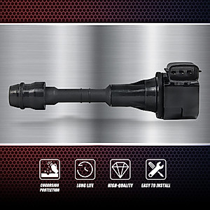 RANSOTO UF349 Ignition Coil Pack & Spark Plugs Compatible with 3.5L 2002-2008 Nissan Maxima Murano Pathfinder Altima Quest Infiniti G35 FX35, 4.0L 2005-2019 Nissan Frontier Xterra Pathfinder