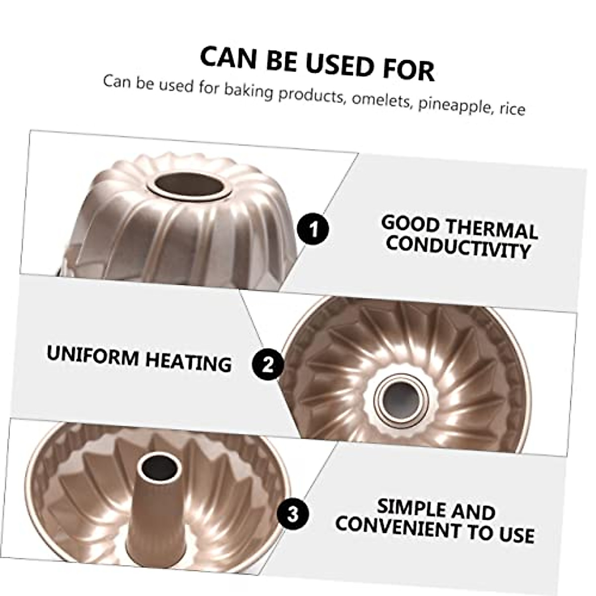 UPKOCH 2pcs cake mold baking dishes for oven round cake baking fluted cake pan nonstick fluted tube pan cookie cutters cupcake DIY Kitchen Gadget baking supplies biscuit Non-stick coating