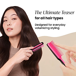Tangle Teezer Ultimate Teaser Back Combing Brush, Adds Texture and Volume, for All Hair Types, Pink Embrace
