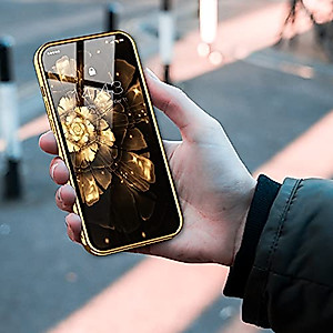 MILPROX Compatible for iPhone 14 Pro Max Clear Case (2022), Crystal Transparent Cover Shockproof Protective Bumper Shell with Electroplated Mirror Edge for iPhone 14 Pro Max 6.7" 2022 - Gold
