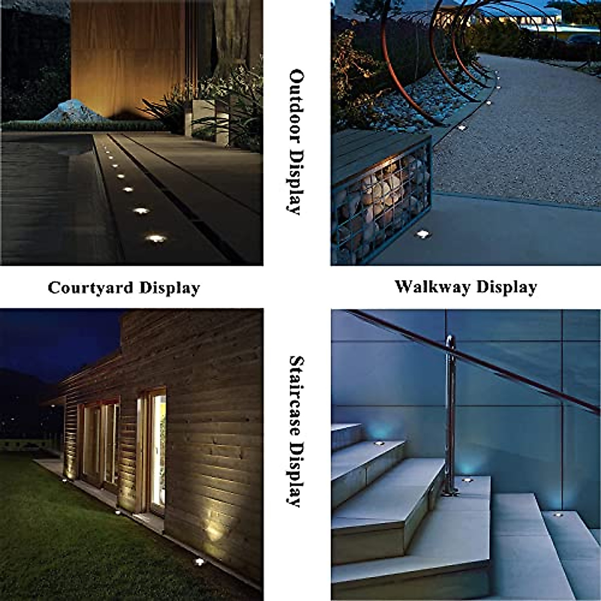 RNEHON 10W In-Ground Well Light,Voltage 12-24V, In-Ground Lighting, Low Voltage Landscape Pathway Lights, IP67 Waterproof, Aluminum, 3000K Outdoor Lighting for Yard,Lawn,Garden,Patio,Pack of 6