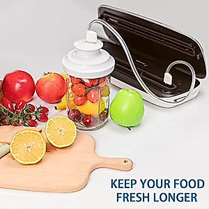 Mason Jar Vacuum Sealer Kit for Foodsaver, Food Saver Jar Sealer Attachment, Food Storage Vacuum Sealer Kit with Accessories Hose for Wide & Regular Mouth Mason Jar
