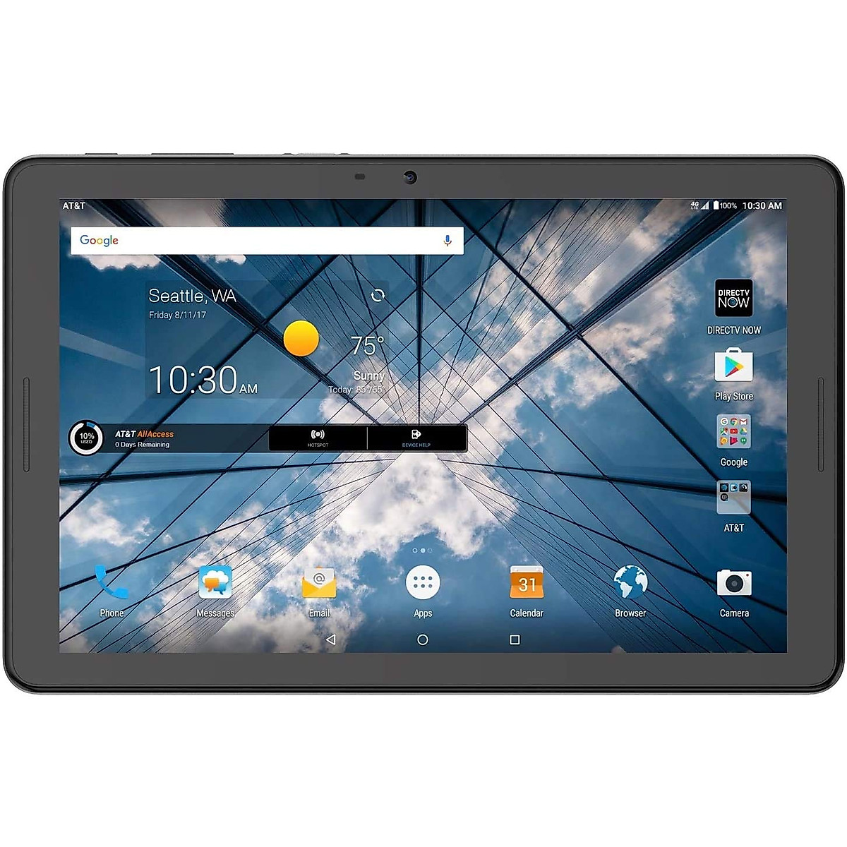 ZTE K92 Primetime 10.1" Tablet (32GB, WiFi + Cellular) Full HD Display, Snapdragon 625, Hotspot, 4G LTE GSM Unlocked (128GB SD Bundle) Navy