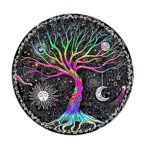 Large Grinder 2.5 inch Black ,Boho Aesthetic Tree of Life Grinder (Colorful)