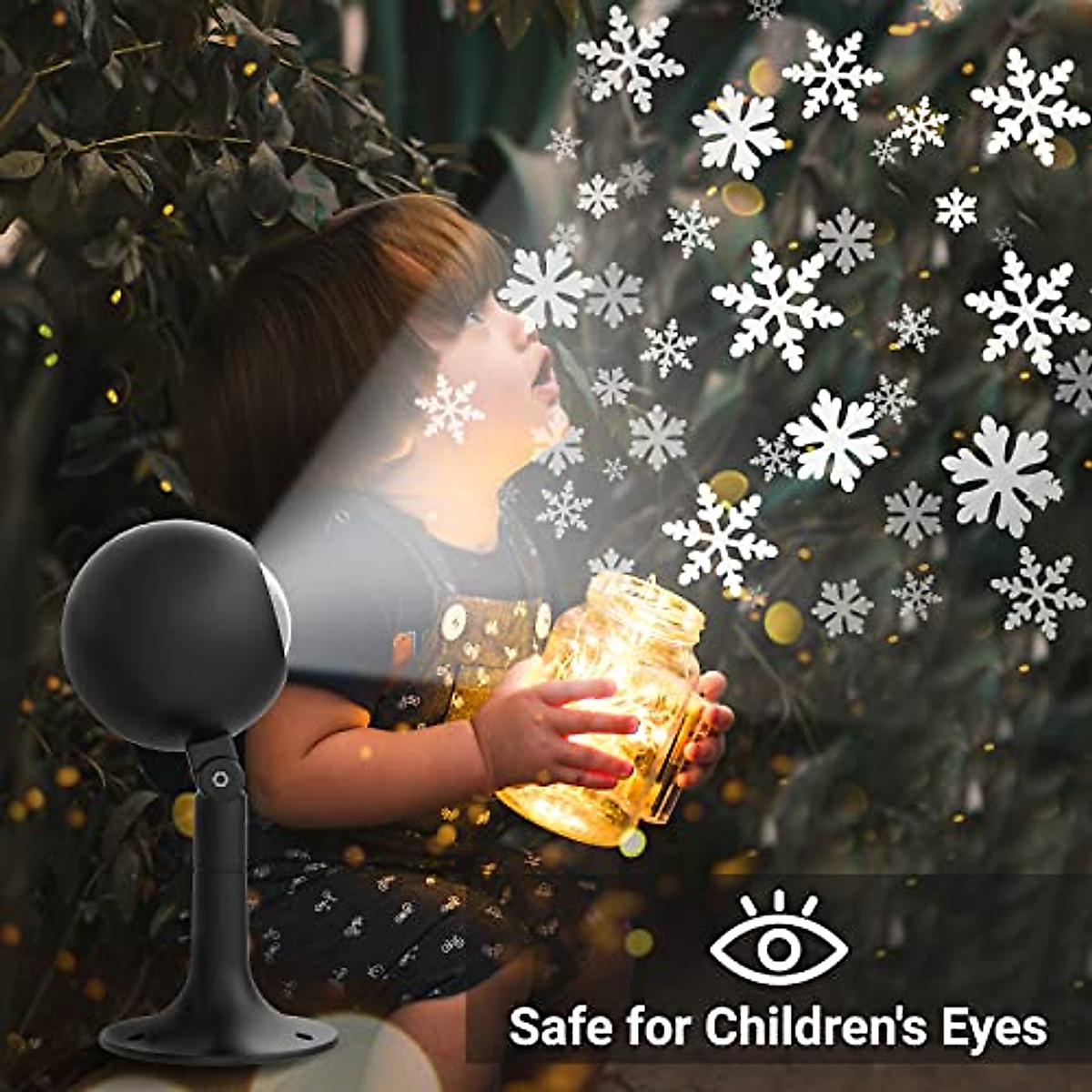 Christmas Projector Lights Outdoor, Indoor Decorations Snowflake Projection Lights LED Snowfall Show Spotlight Waterproof Landscape Lighting for Xmas Holiday Party Wedding Garden Patio