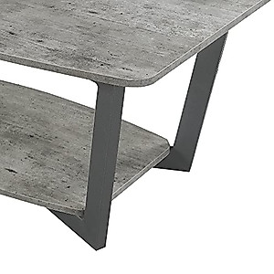 Convenience Concepts Graystone Coffee Table, Faux Birch / Slate Gray Frame